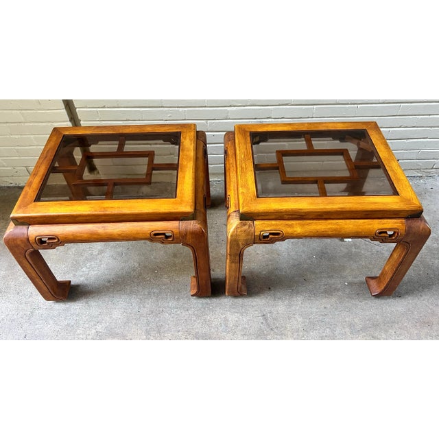 Late 20th Century Vintage Chinoiserie Chow Leg Ming Style Side Tables ...