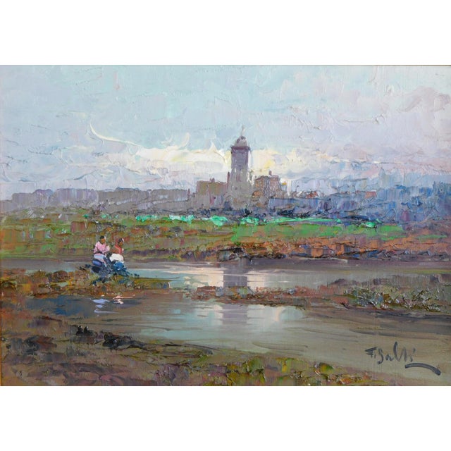 Mid 20th Century F. Baldi Original Oil on Board Impressionist Paintings ...