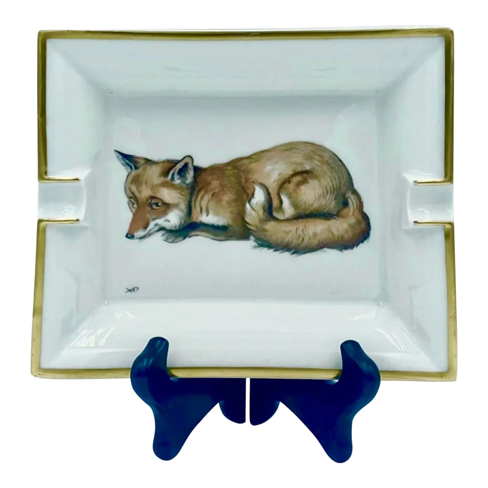 Mid 20th Century Vintage Hermes Paris Porcelain Fox Ashtray Catchall ...