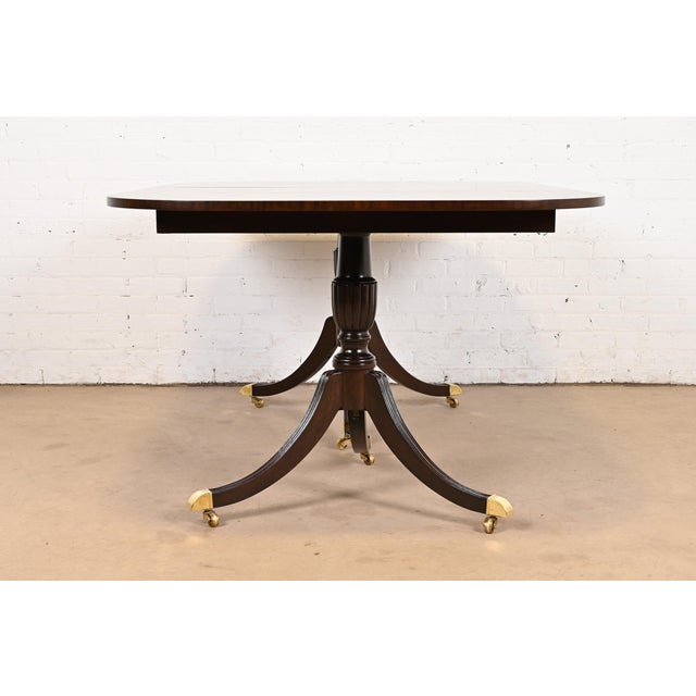 Councill Furniture Georgian Banded Mahogany Double Pedestal Extension ...