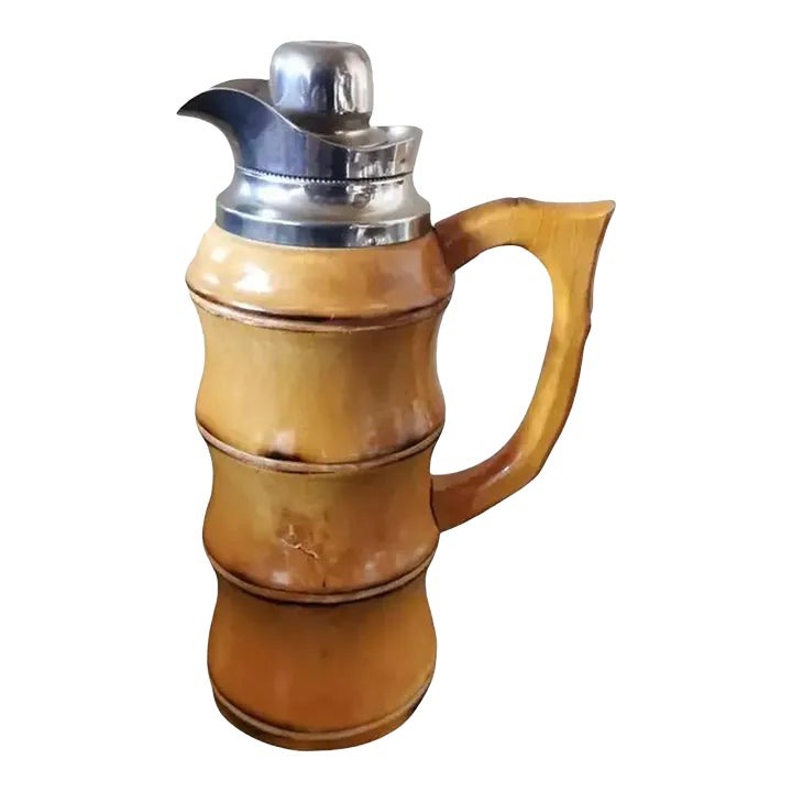 1950s Tura Aldo Italian Designer Thermos in Bamboo | Chairish