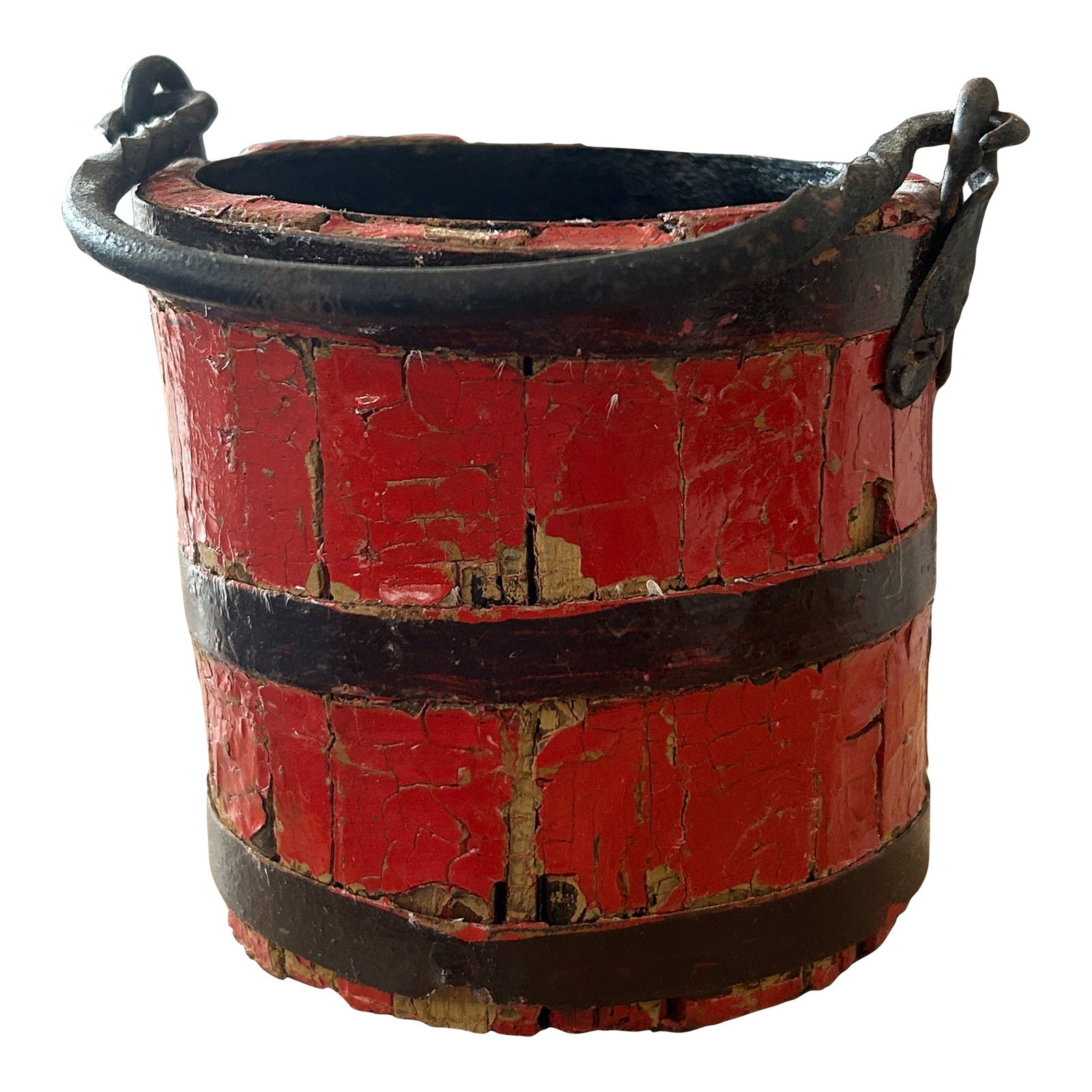 Antique Berry Bucket With Forged Iron Handle | Chairish