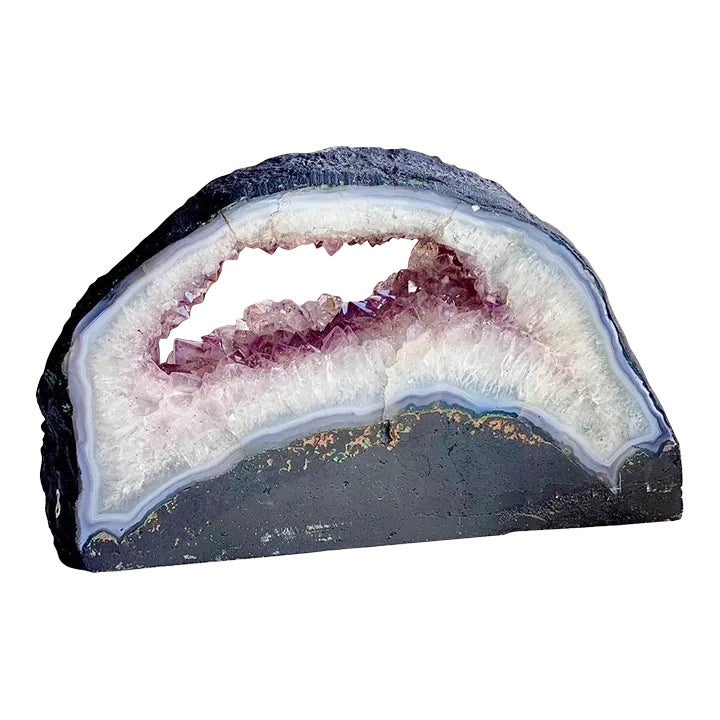 Amethyst Cluster Cut Base Crystal Display Specimen | Chairish