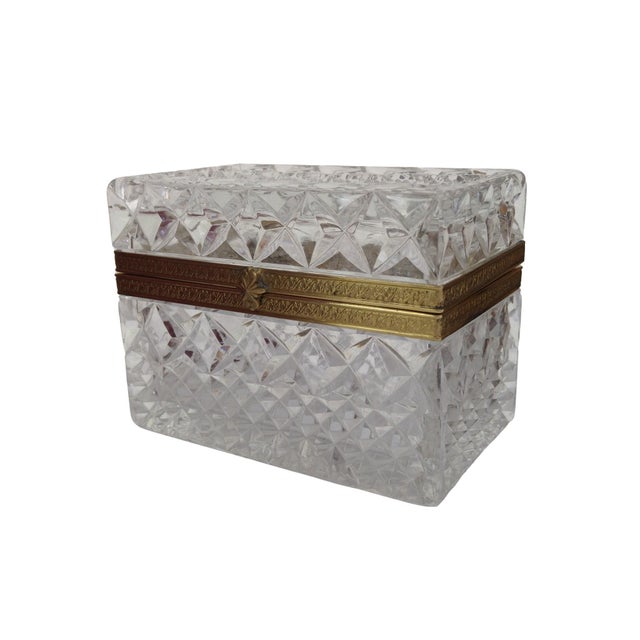 19th Century French Charles X Crystal Jewelry Box With Gilt Metal ...
