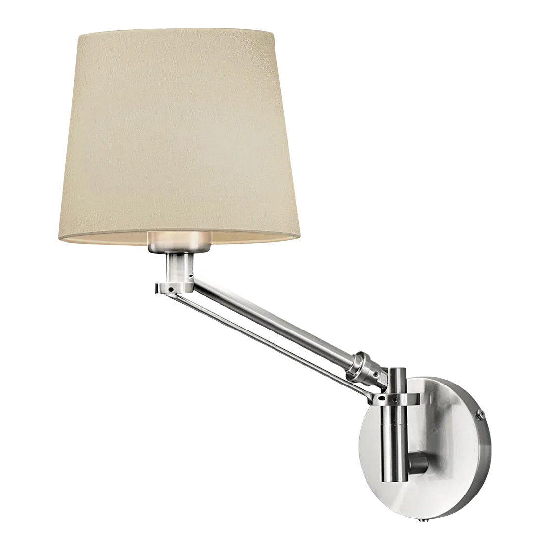 Bushed Nickel Wall Light With Shade | Chairish