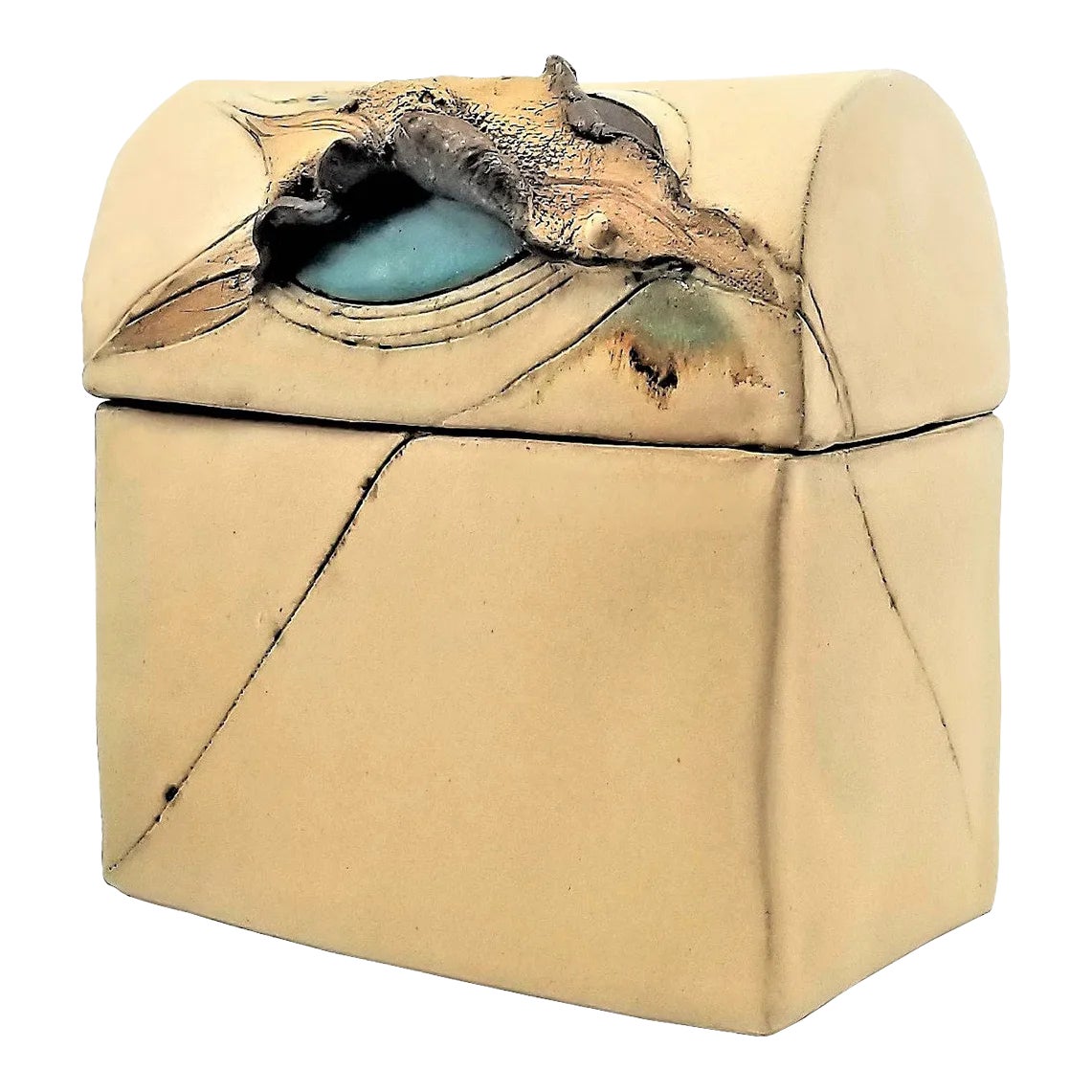 1992 Art Studio Handmade Pottery Ceramic Jewelry Keepsake Box, Signed ...