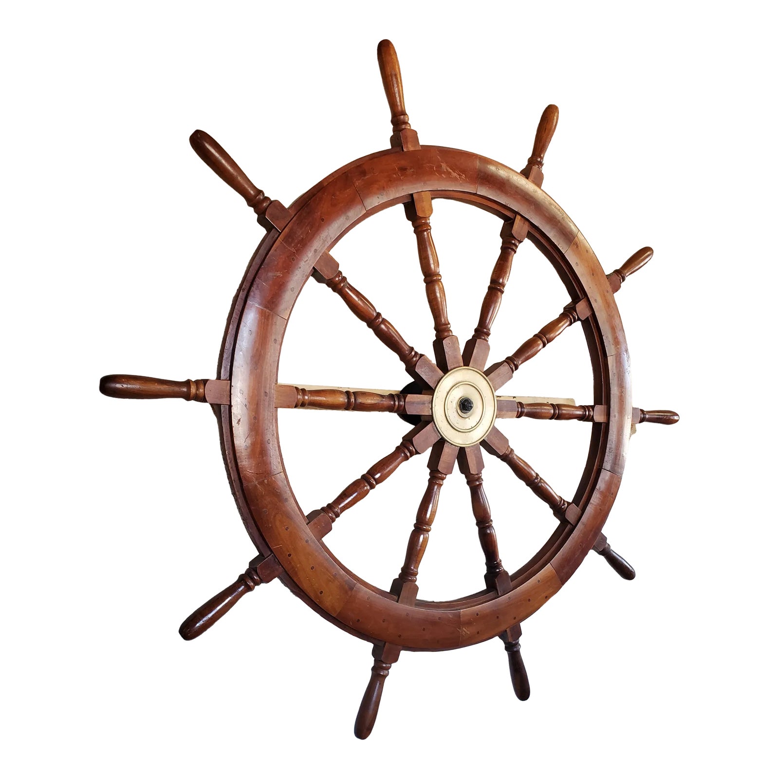 Massive Nautical 6' English 19th Century Solid Mahogany + Brass Ship's ...