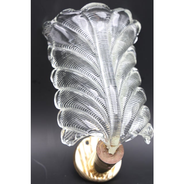 Art Decò Wall Light Trasparent Murano Glass Leave by Barovier E Toso ...