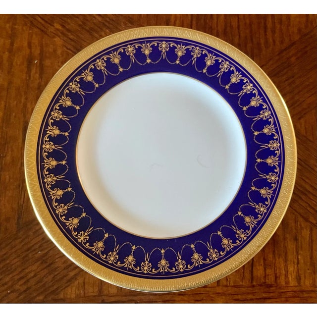 1980s Royal Worcester Imperial Bone China Gold Cobalt Blue Side Plates ...