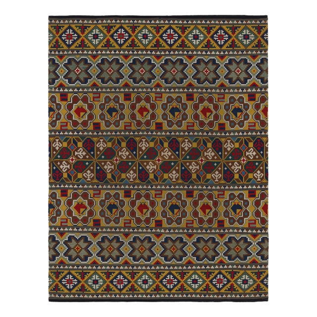 Antique Swedish Textile With Polychromatic Patterns & Pictorial From ...