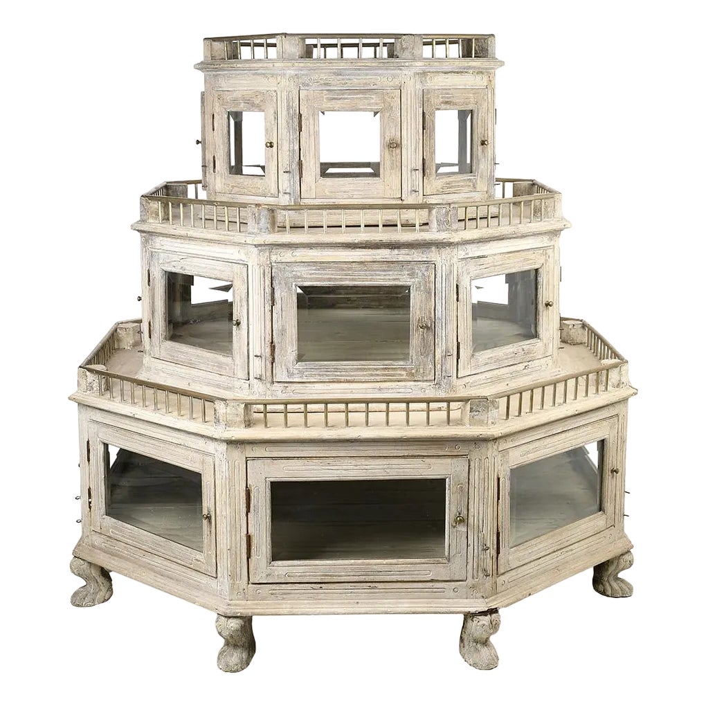 Monumental Octagonal Display Case in Teak | Chairish