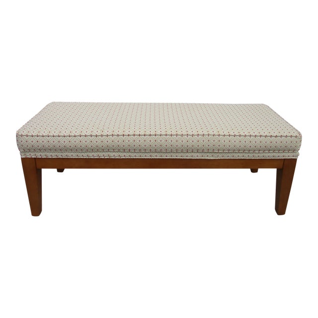 Ethan Allen Scandinavian Modern Upholstered Bench | Chairish