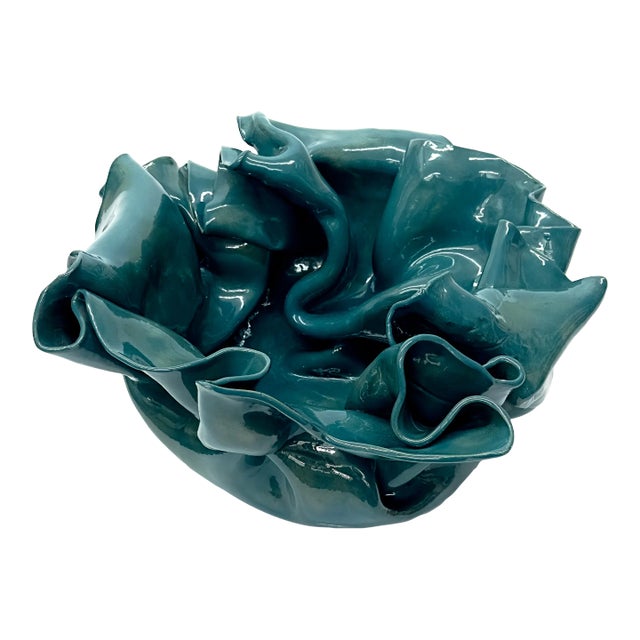 Deep Green Monumental Ceramic Sculptural Bowl by Barbara Wakefield ...