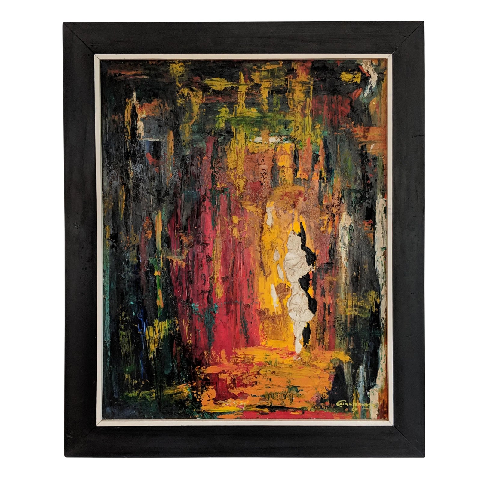 1960s Vintage Erick Stephens Abstract Oil on Canvas Impasto Painting ...