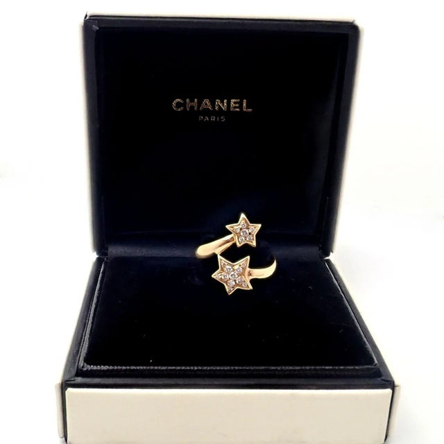 Chanel Comete 18k Yellow Gold Star Diamond Cocktail Ring, size 5.75 ...