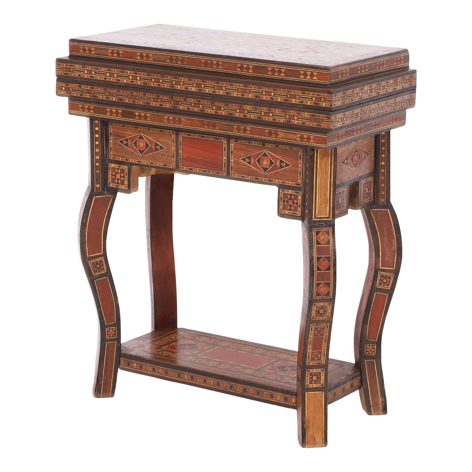 Diminutive Antique Inlaid Moroccan Games Table | Chairish