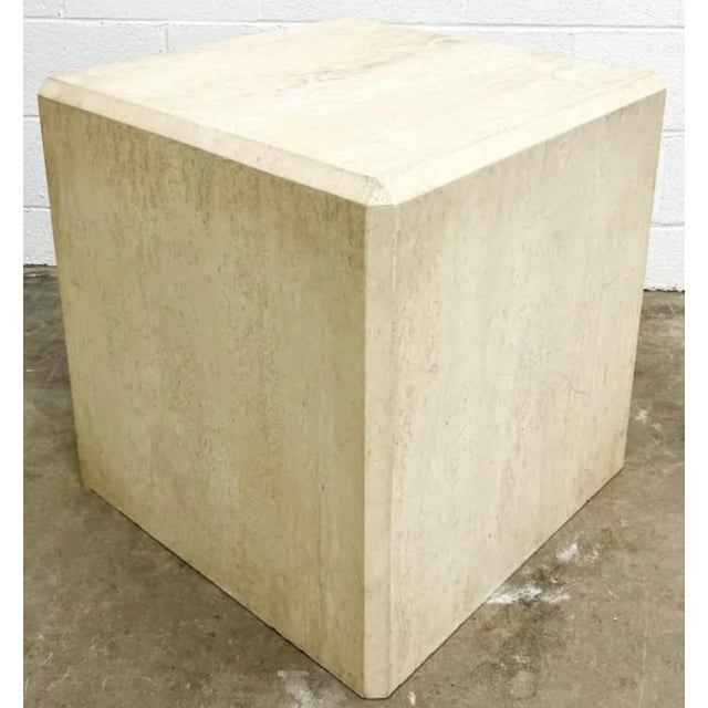 Large Scale Organic Modern Travertine Stone Side or End Tables ...