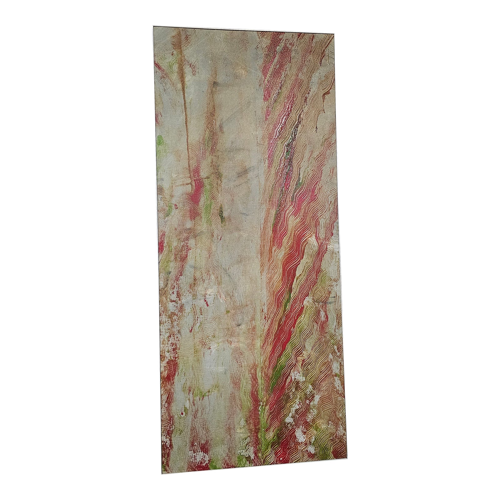 Mid Century Modern Tall Abstract Acrylic on Canvas by Listed New York ...