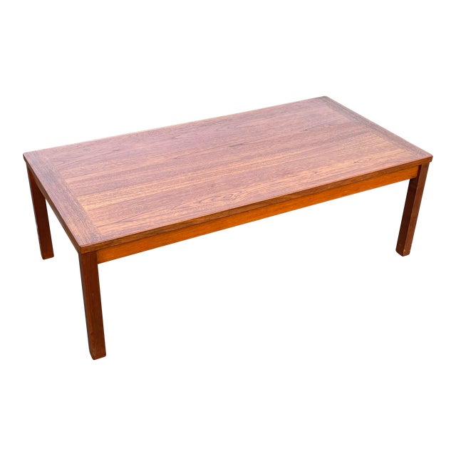 Vintage Teak Oversized Rectangular Scandinavian Coffee Table | Chairish