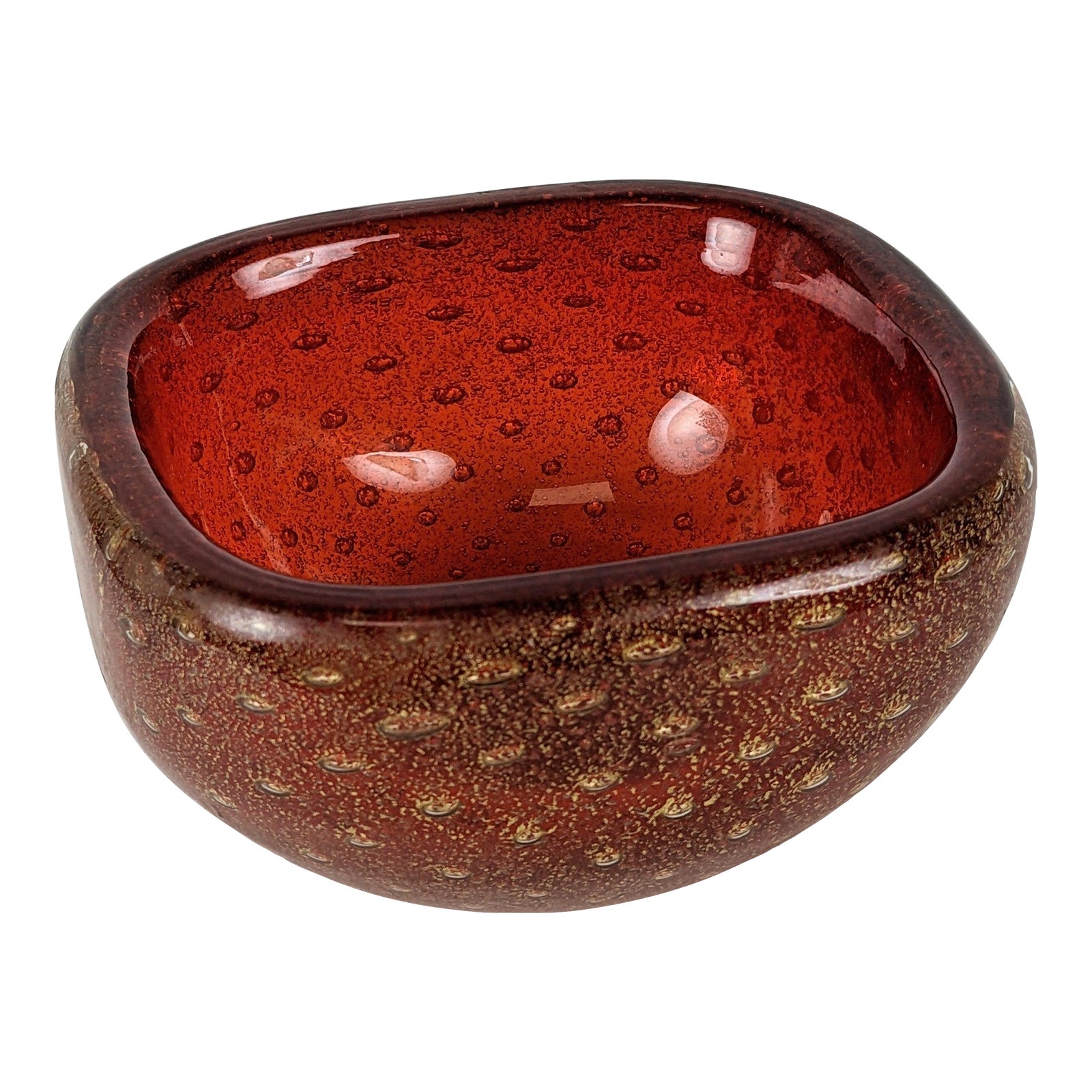 Venini Ruby Bullicante Bowl by Carlo Scarpa | Chairish