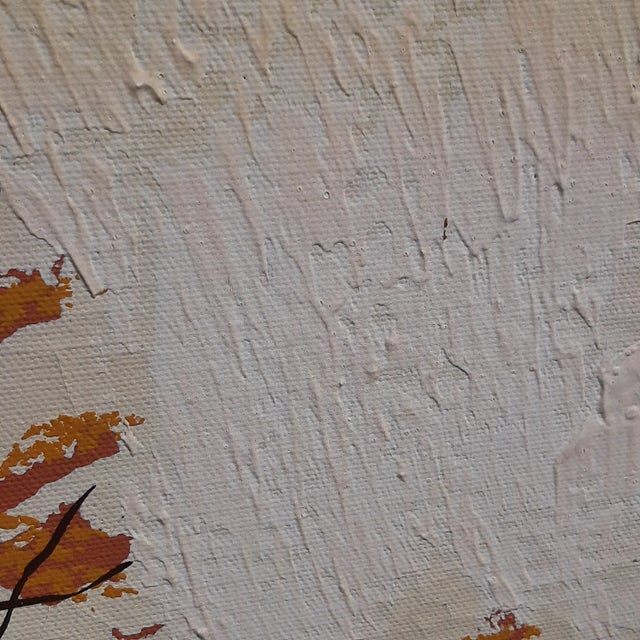 XL Mid Century Landscape Fall Trees | Chairish