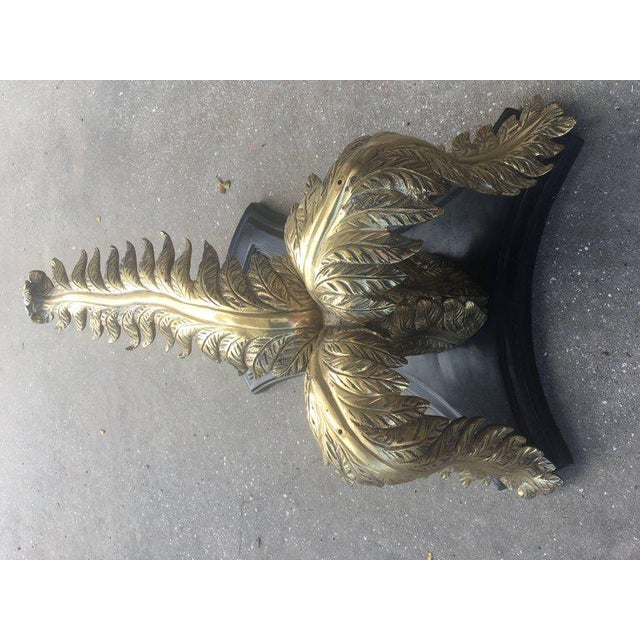 Vintage Brass Palm Tree Coffee Cocktail Table | Chairish
