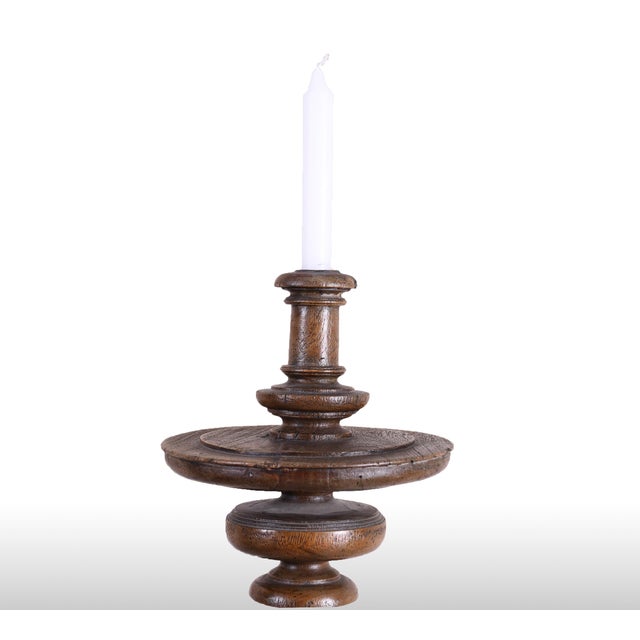 21st Century Country Style Wooden Candle Stand | Chairish