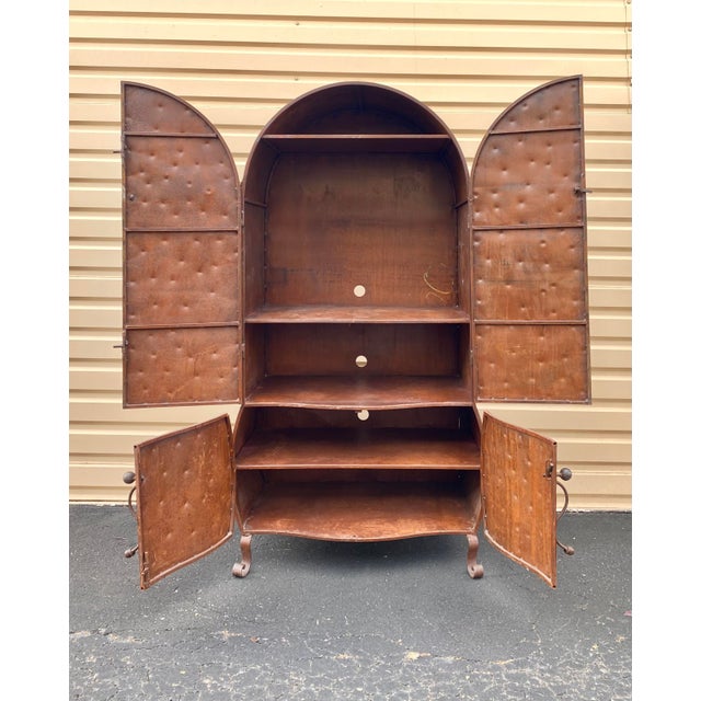 Monumental Handcrafted Dimpled Steel Armoire (Mexico) | Chairish