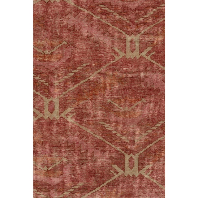 Rug & Kilim’s Distressed Kuba Style Rug in Red With Orange Tribal ...