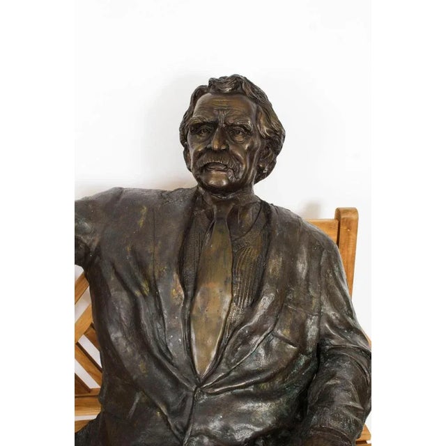 Vintage Life Size Sculpture of Albert Einstein on a Garden Bench, 20th ...