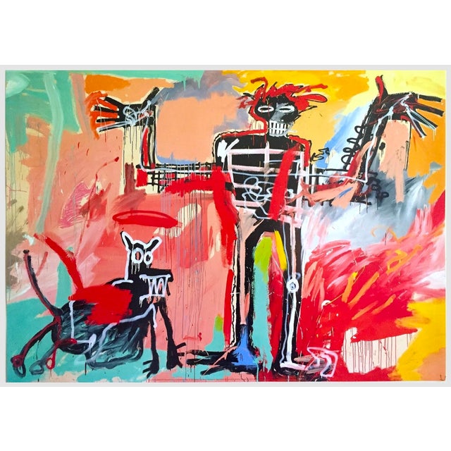 Jean Michel Basquiat Estate Lithograph Pop Art Print " Boy and Dog in a ...