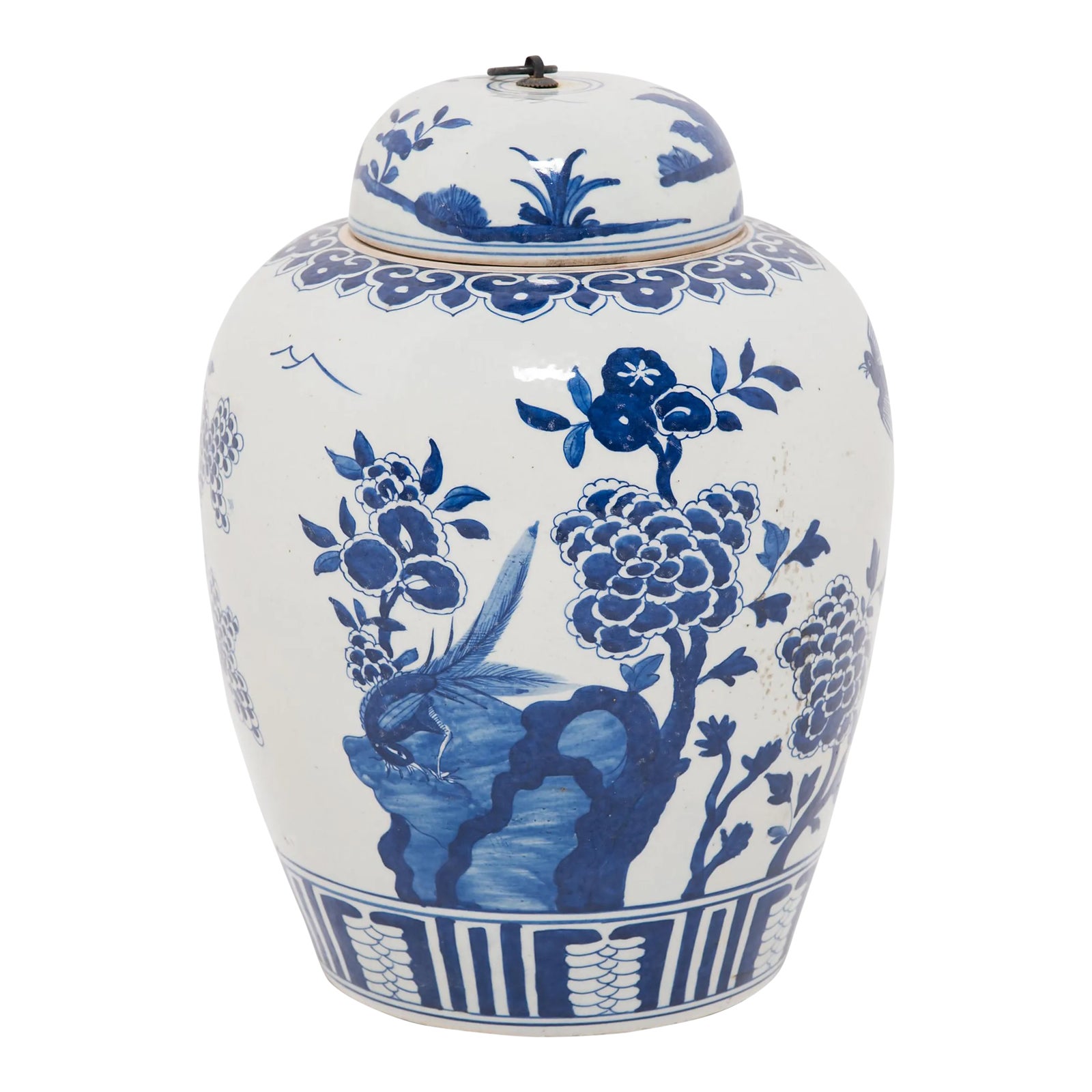 Chinese Blue and White Covered Tea Leaf Jar | Chairish