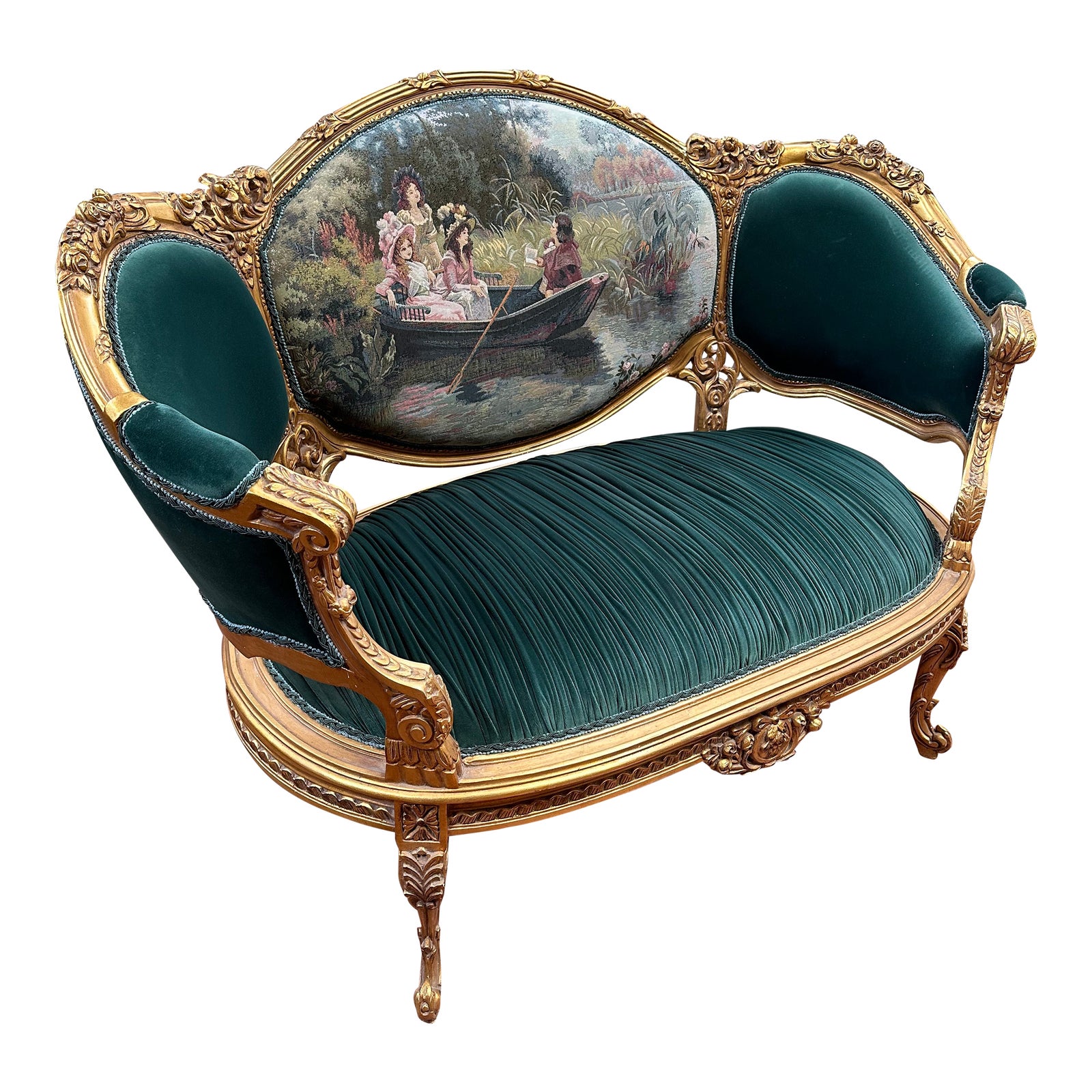 French Louis XV Period Rococco Style Settee | Chairish