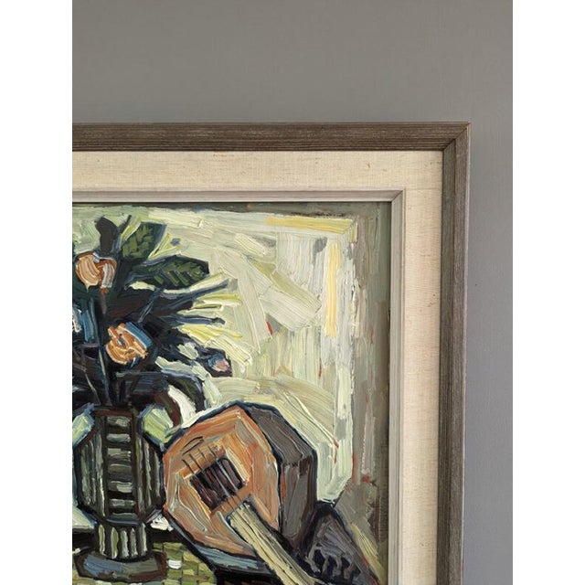 1959 Mid-Century Modern "Still Life With Lute" Swedish Vintage Still ...