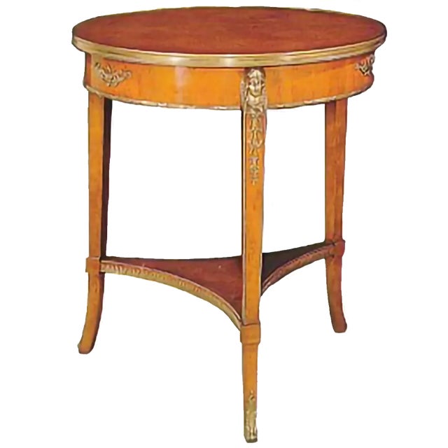 Swedish Round Neoclassic Guéridon Table in Karelian Birch | Chairish