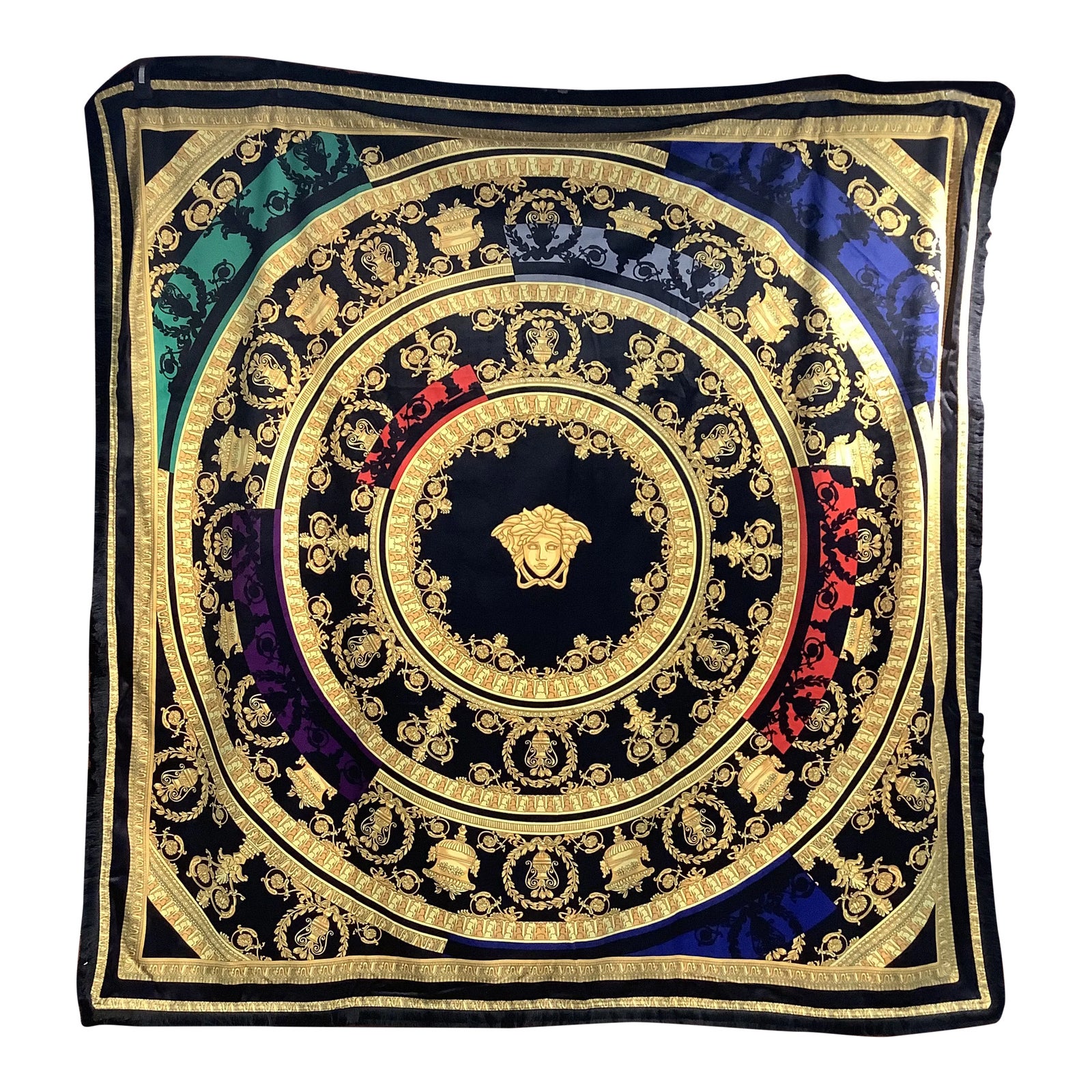 Custom Made Versace Multi Printed Velvet Throw | Chairish