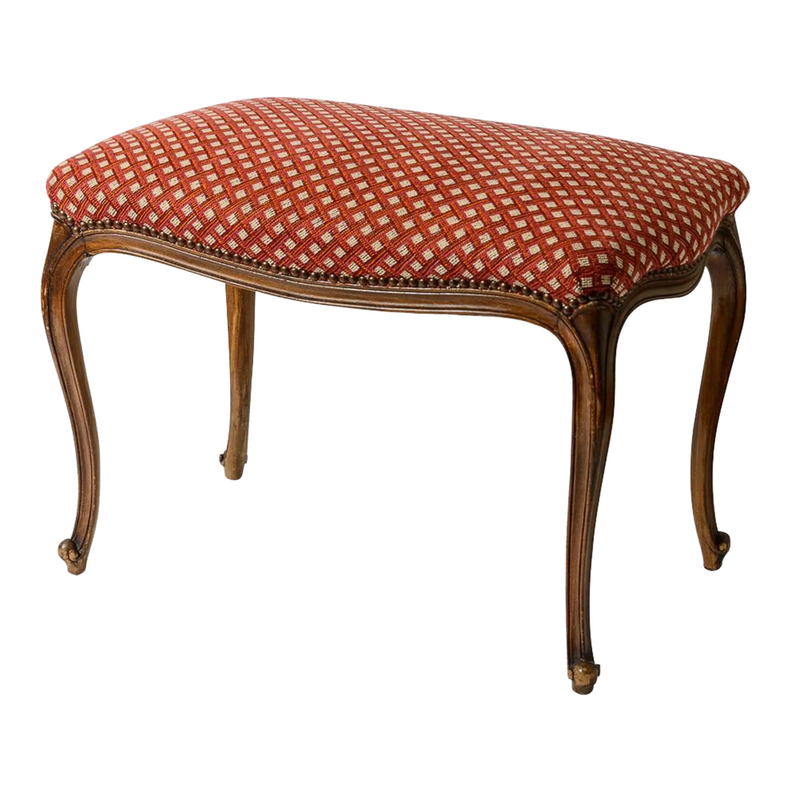 French Louis XV Style Upholstered Bench | Chairish