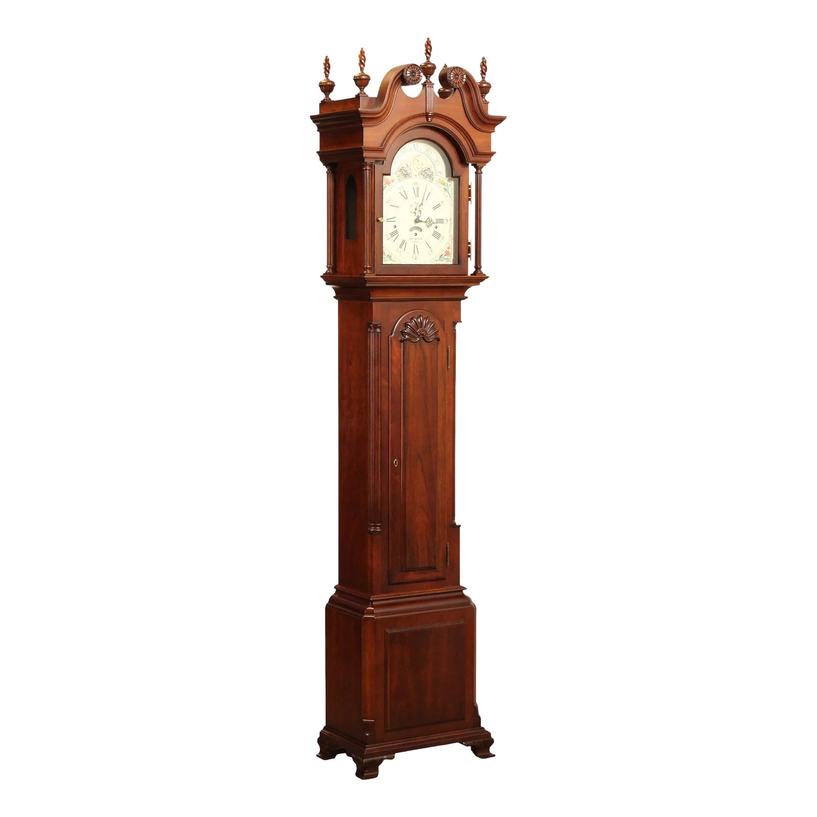Late 20th Century Sligh John Goddard Cherry Newport Grandfather Clock ...