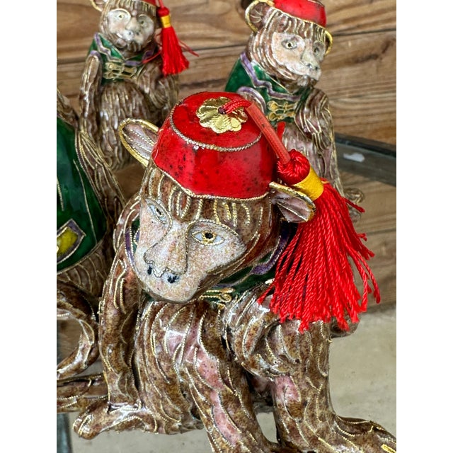 Vintage Cloisonné Regency Monkey Napkin Rings-Set of Six | Chairish