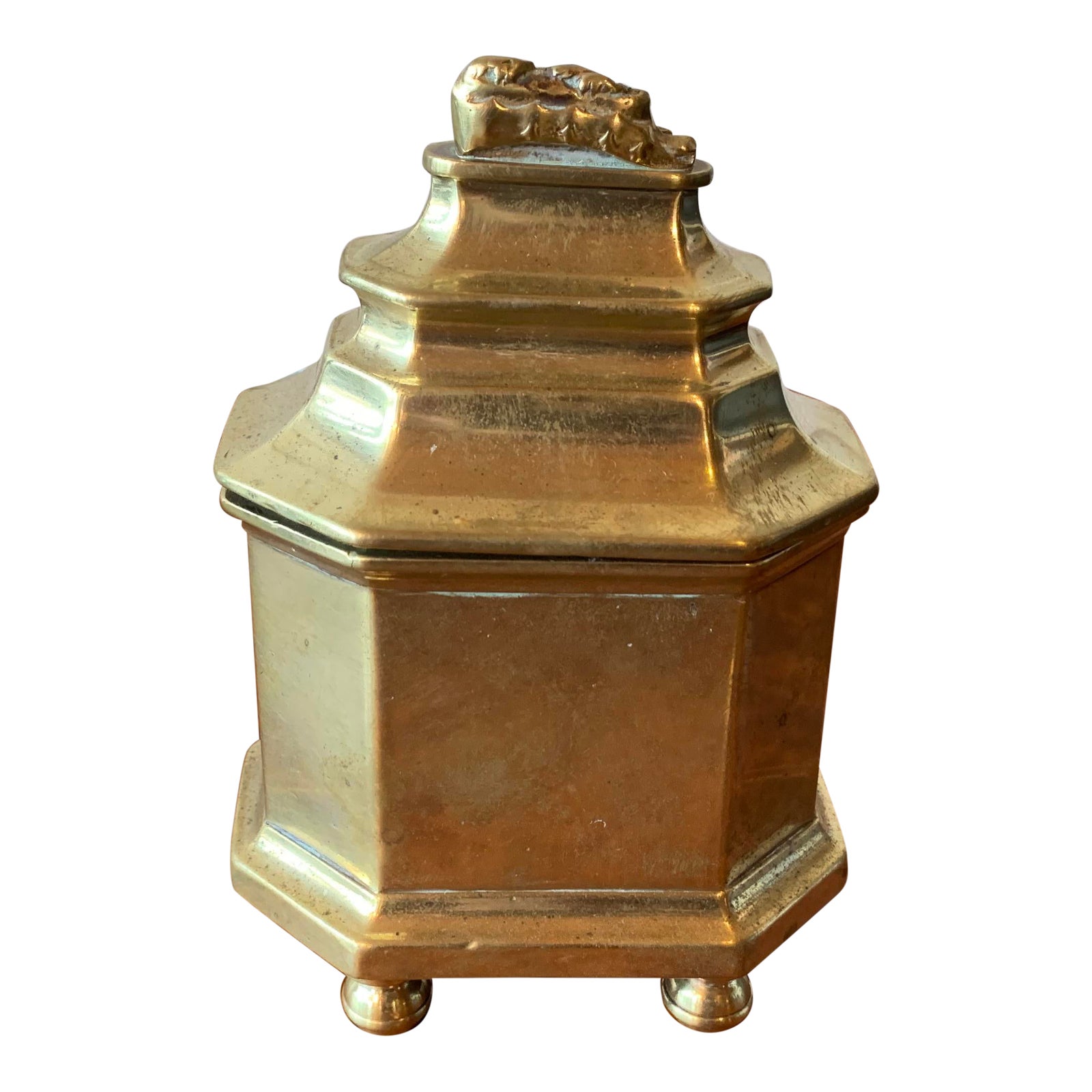 Antique English Georgian Brass Tobacco Jar With Lid | Chairish