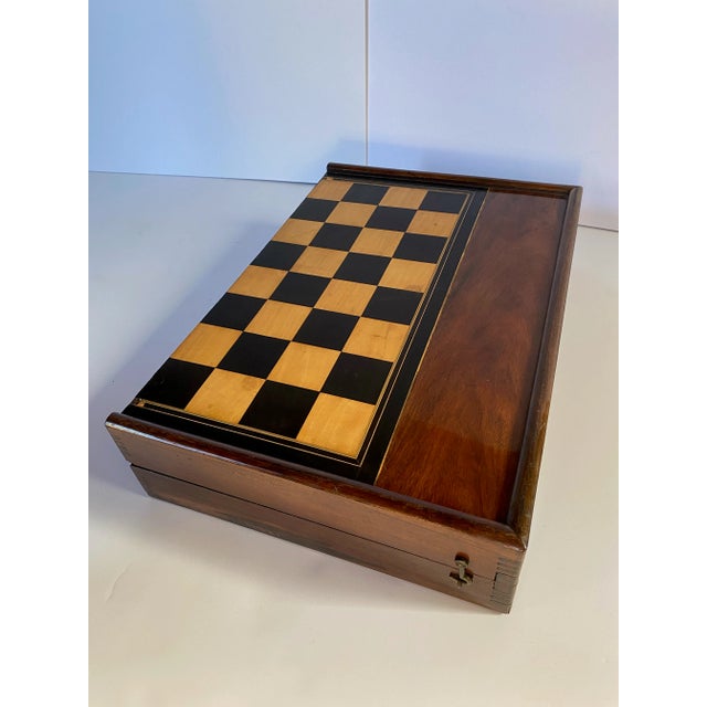 Late 19th Century English Edwardian Folding Chess Board With Backgammon ...