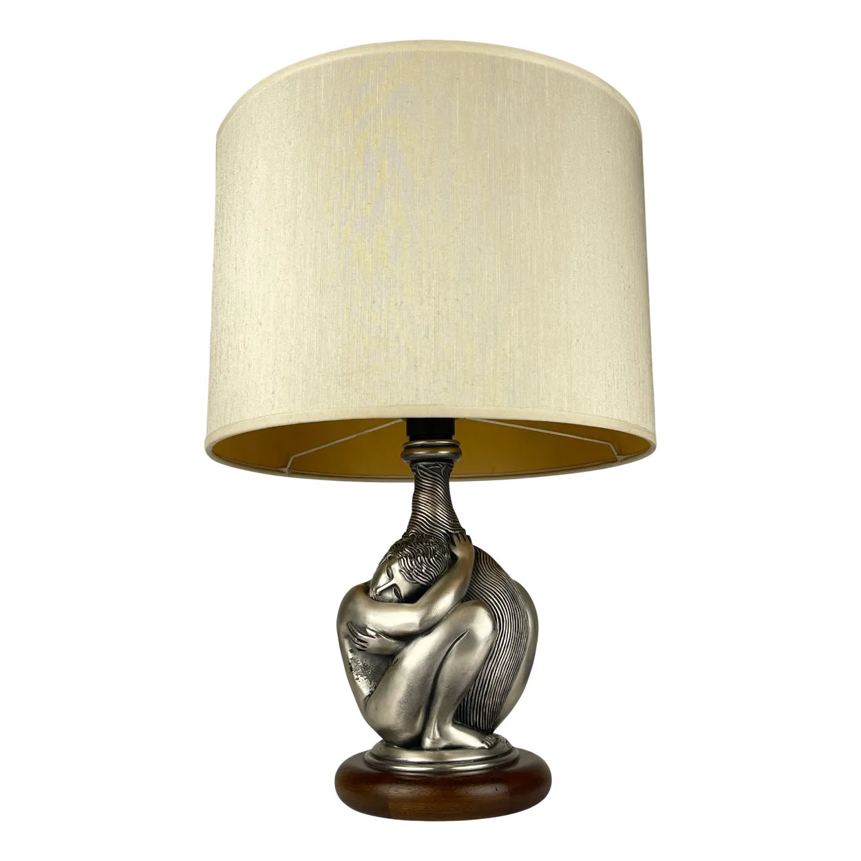 Vintage Silver Man and Woman Table Lamp by Ottaviani, Italy, 1970s ...
