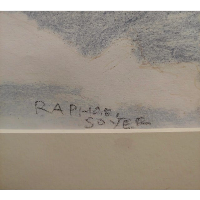 Raphael Soyer "Reclining Nude" Colored Pencil Drawing | Chairish