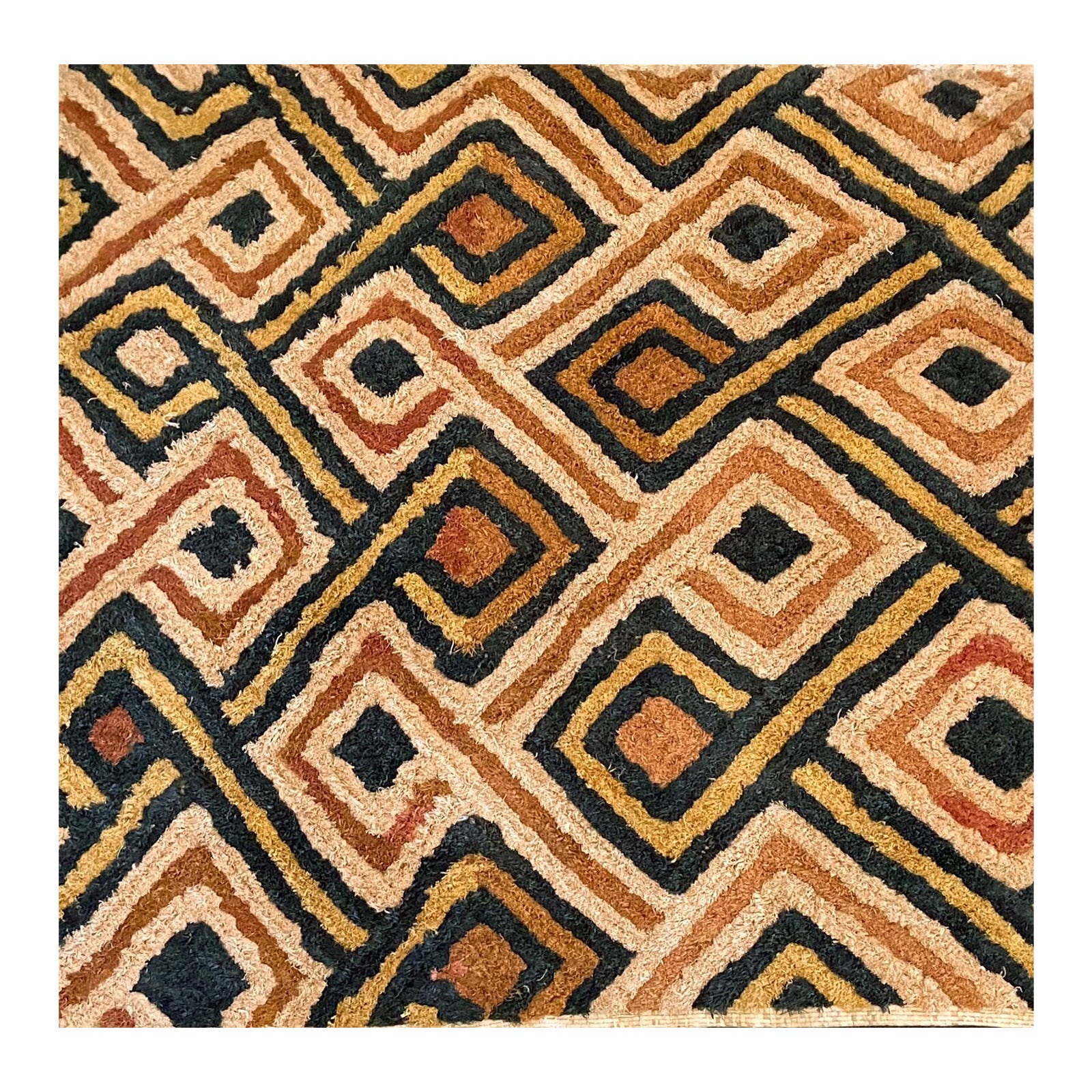 Vintage African Kuba Kasai Velvet Raffia Textile Zaire 26 "By 23 ...