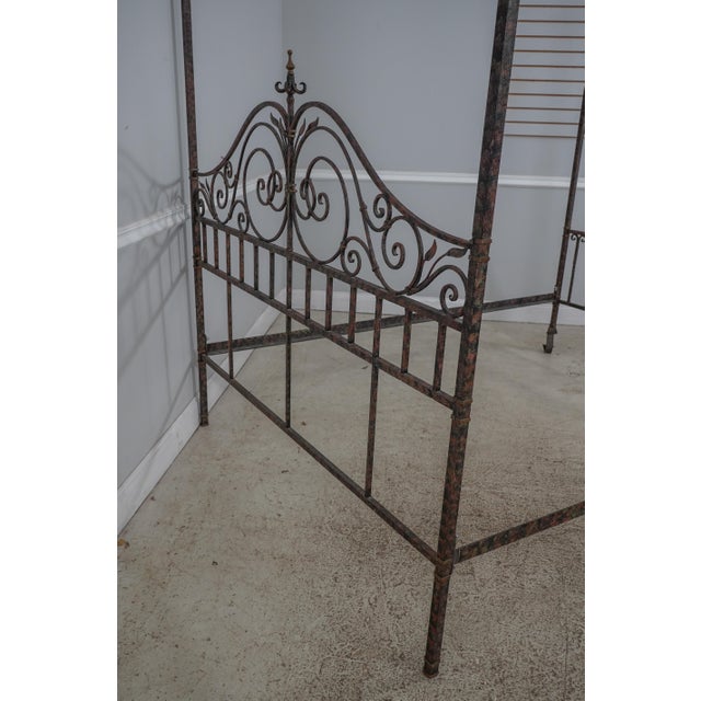 Queen Size Wrought Iron Poster Bed | Chairish