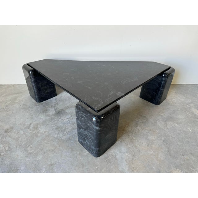 Postmodern Faux - Marble Triangular Coffee Table | Chairish