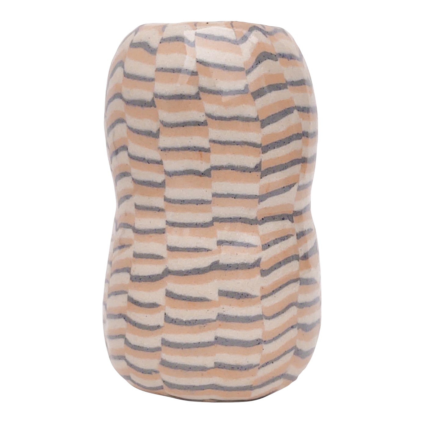 Colorful Offset Stripes Nerikomi 'Peanut' Vase by Fizzy Ceramics | Chairish