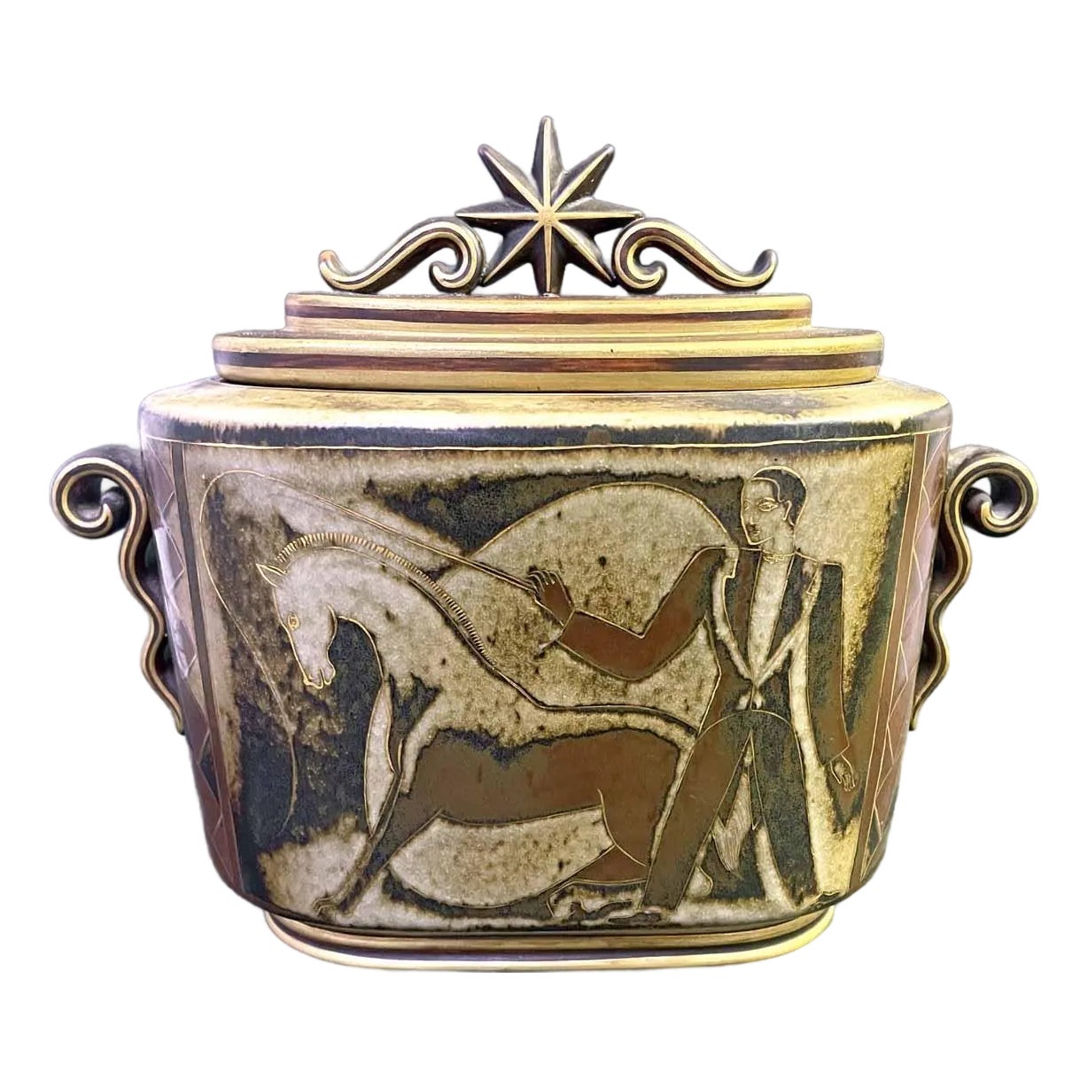 Early 20th Century Covered Vase, Circus Scenes, Gunnar Nylund for ...