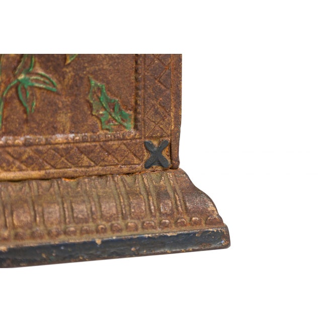 American Country Antique Cast Metal Floral Design Rectangular Coin ...