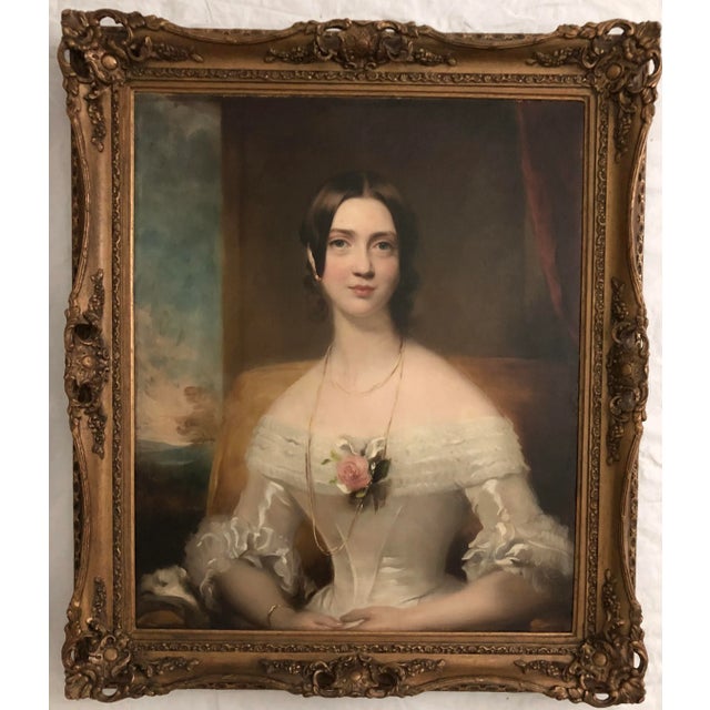 Early 19th Century Pair of Lady & Gentleman Portrait Paintings Attributed to Sir William Beechey ...